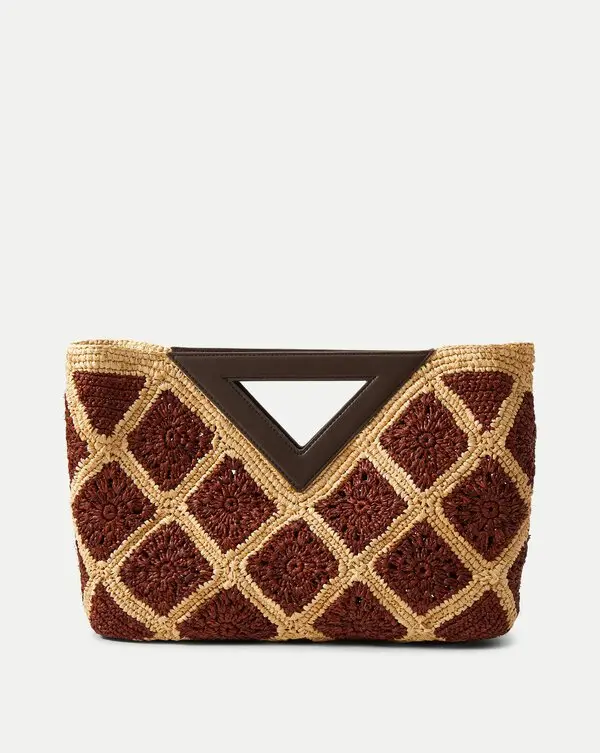 Veronica Beard Raffia Vesper Clutch