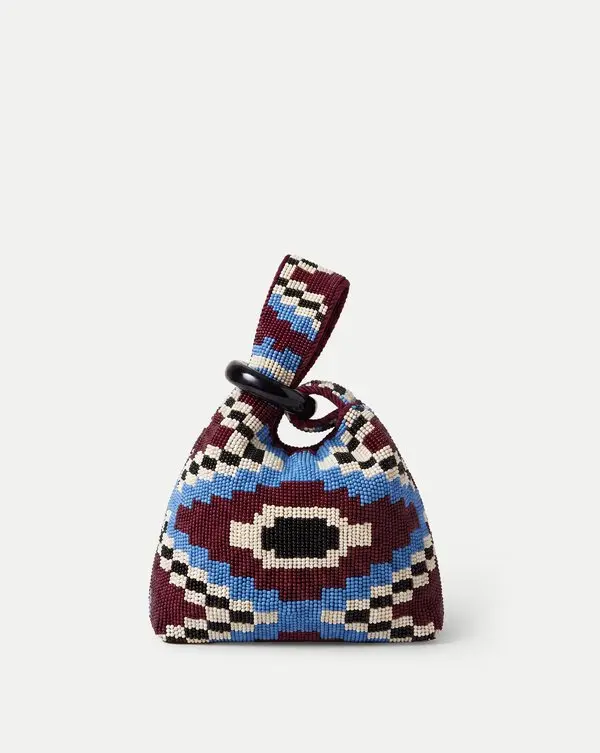 Veronica Beard Beaded Swing Clutch - Wine Multi