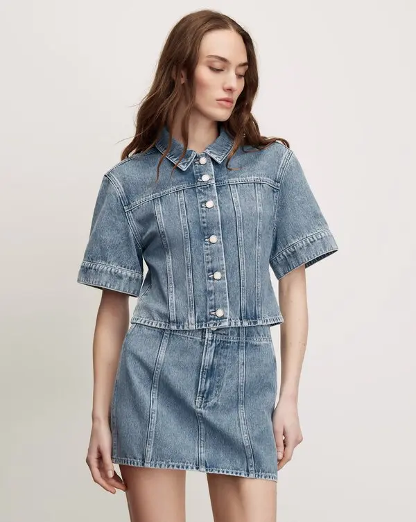 Veronica Beard Malcom Cropped Denim Jacket