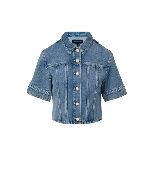 Veronica Beard Malcom Cropped Denim Jacket