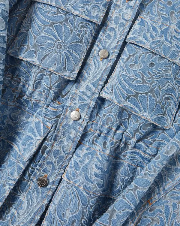Veronica Beard Lane Burnout Denim Jacket
