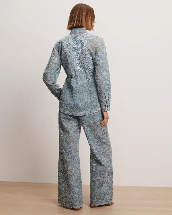 Veronica Beard Lane Burnout Denim Jacket