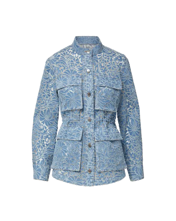 Veronica Beard Lane Burnout Denim Jacket