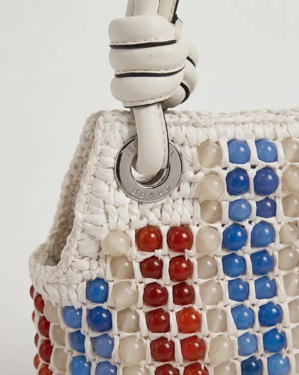 Veronica Beard Small Beaded Slouch Bag - Off-white Multi