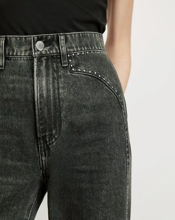 Veronica Beard Grant Studded Wide-leg Jean - Tornado
