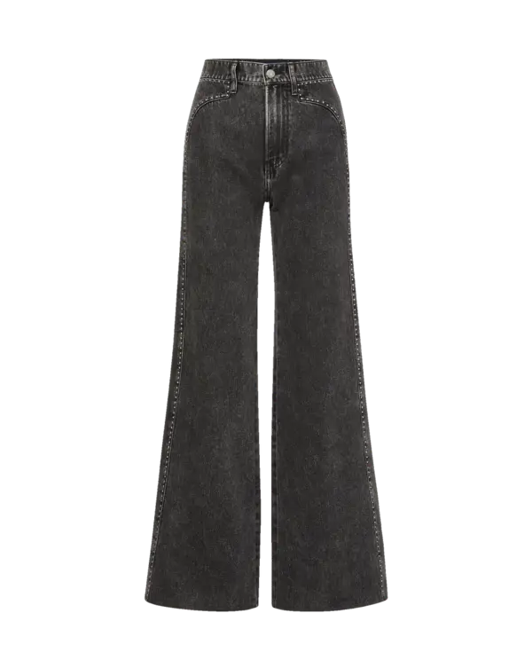 Veronica Beard Grant Studded Wide-leg Jean - Tornado