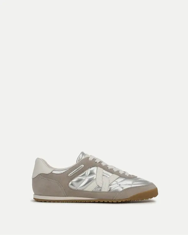 Veronica Beard Natalia Suede Sneaker Silver Grey