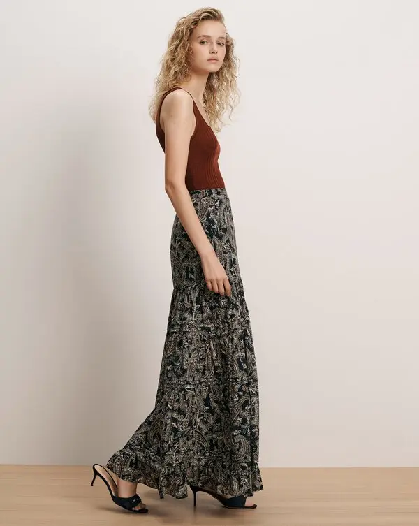 Veronica Beard Heatheralyn Paisley Maxi Skirt