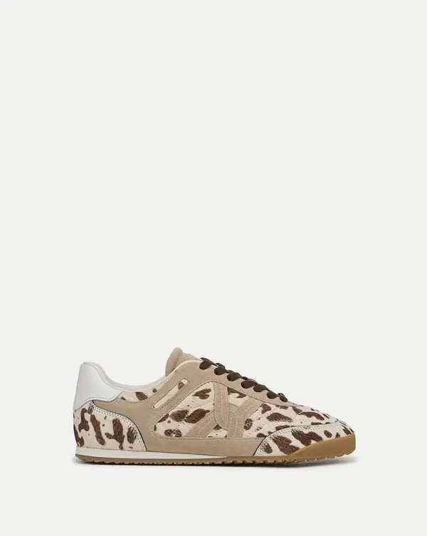 Veronica Beard Natalia Calf Hair Sneaker Sand Brown Multi