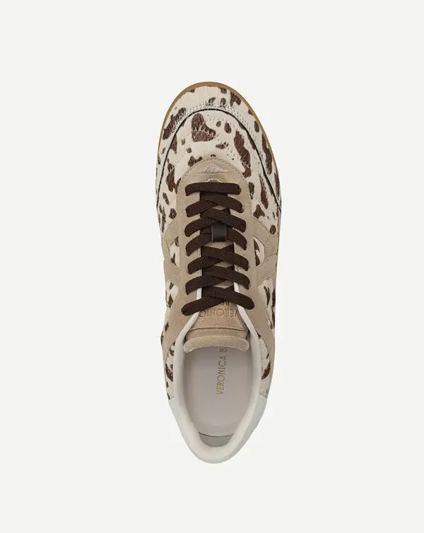 Veronica Beard Natalia Calf Hair Sneaker Sand Brown Multi