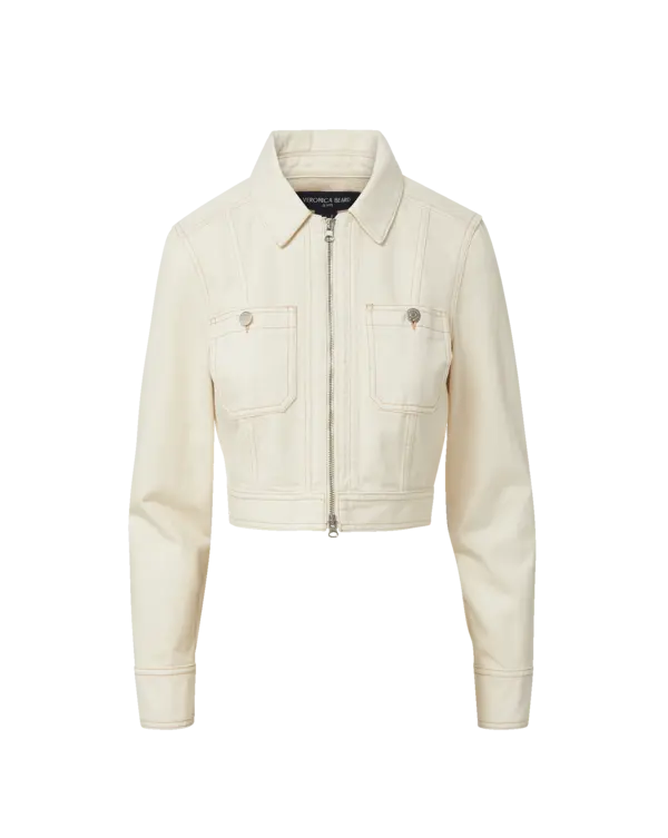 Veronica Beard Patty Moto Jacket - Ecru