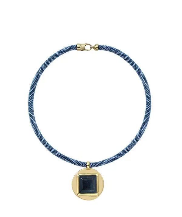 Veronica Beard Tiger’s Eye Beaded Necklace - Blue