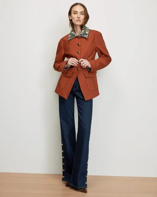 Veronica Beard Laramie Removable-collar Dickey Jacket