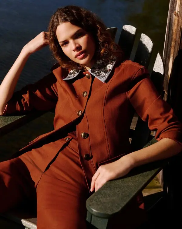Veronica Beard Laramie Removable-collar Dickey Jacket