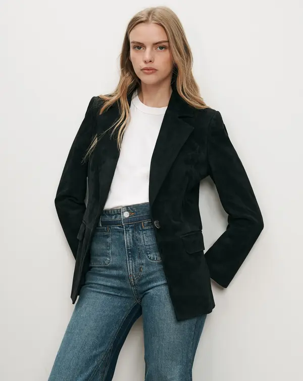 Veronica Beard Healy Suede Dickey Jacket