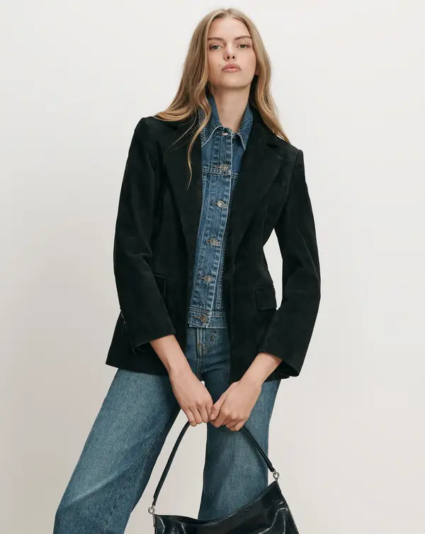 Veronica Beard Healy Suede Dickey Jacket