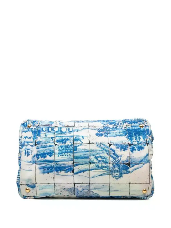 Prada 2013-2026 Large Canvas Canapa Azulejos Satchel