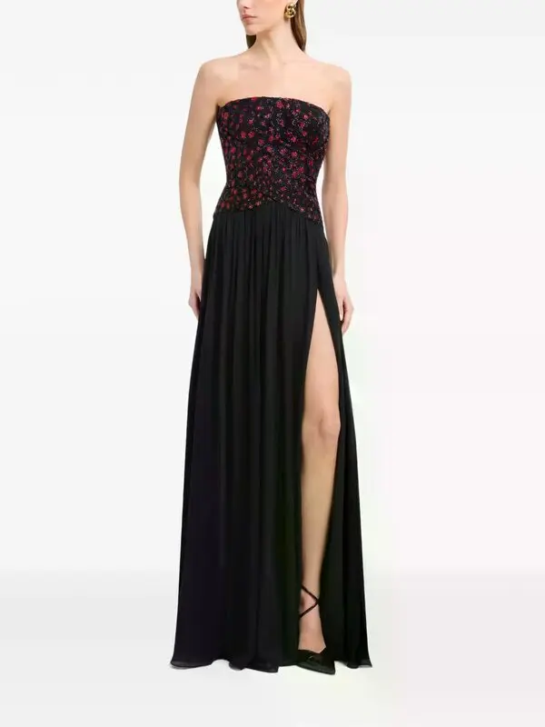Elie Saab Sequin-embroidered Strapless Maxi Dress