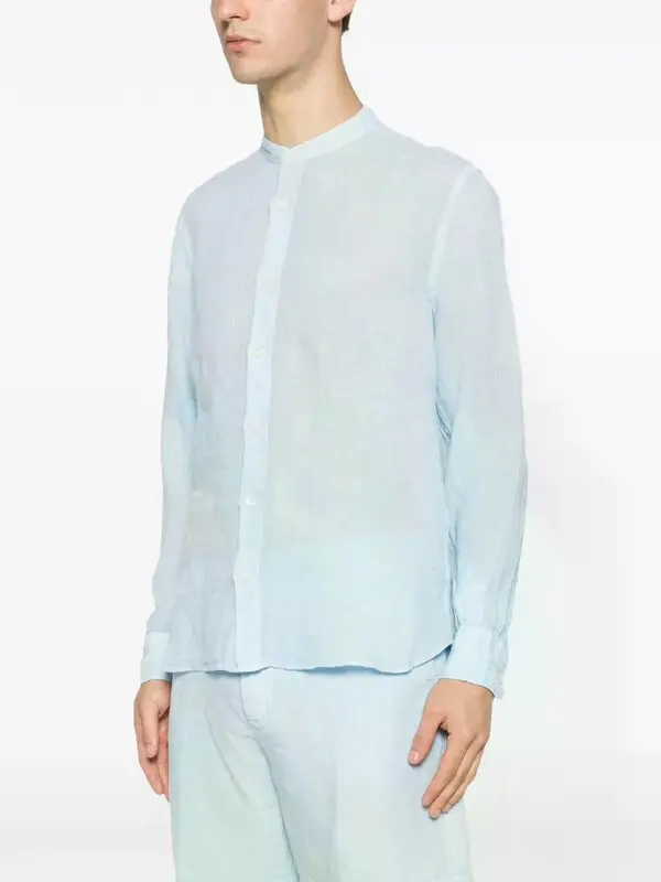 120% Lino Mandarin-collar Slim-fit Shirt