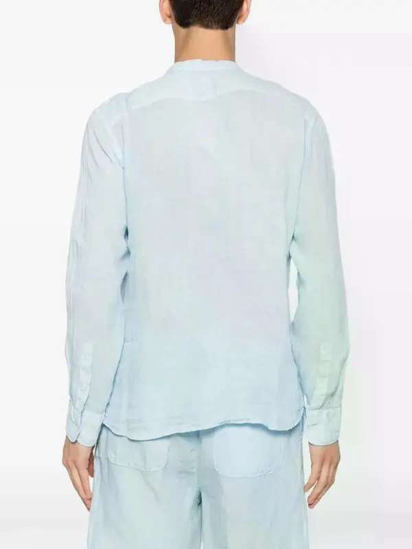 120% Lino Mandarin-collar Slim-fit Shirt
