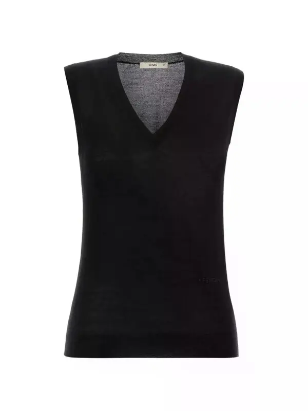 Fendi V-neck Cashmere Top