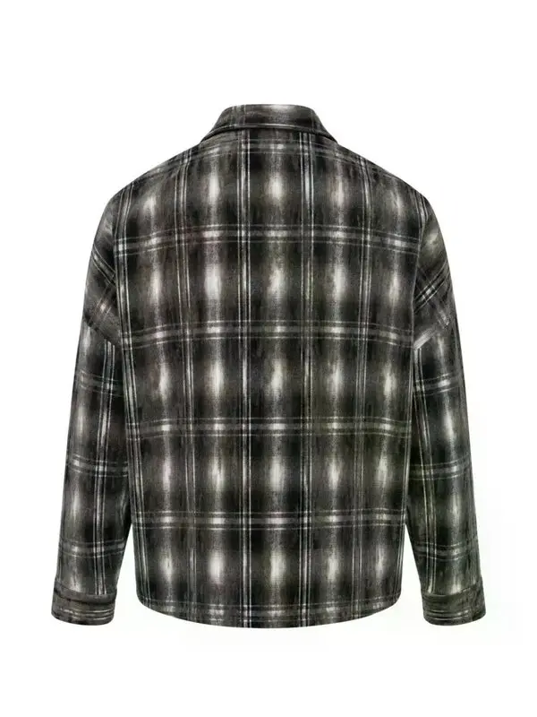 DOUBLET Dust Check-pattern Flocky-finish Pajama Shirt - Grey