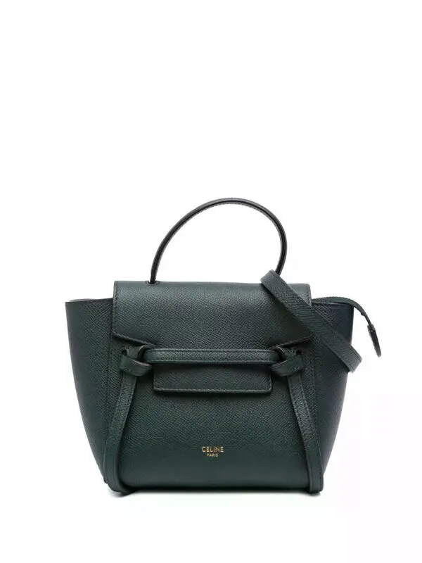 Celine 2020 Pico Grained Calfskin Belt Bag Satchel - Green
