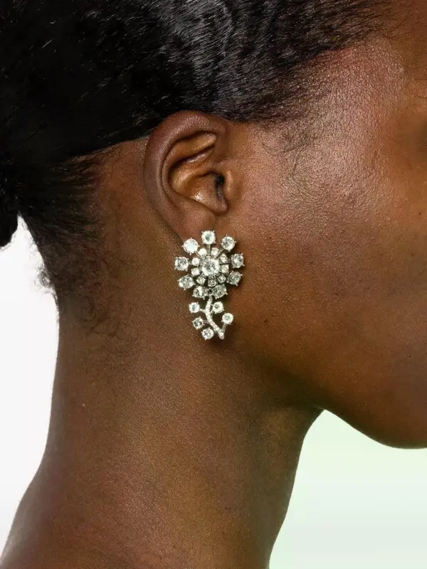 SELF-PORTRAIT Small Flower Crystal-embellished Earrings