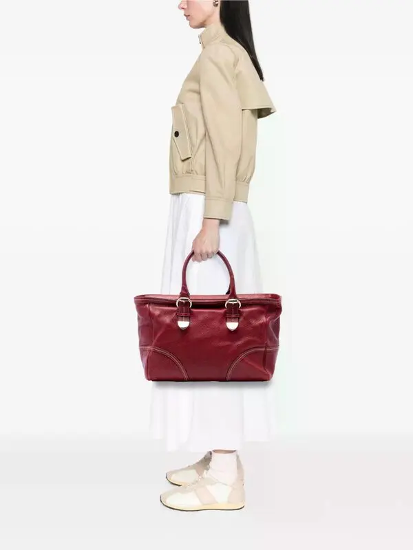 Gucci 2016-2026 Guccissima Trimmed Calfskin Signoria Tote Bag - Red