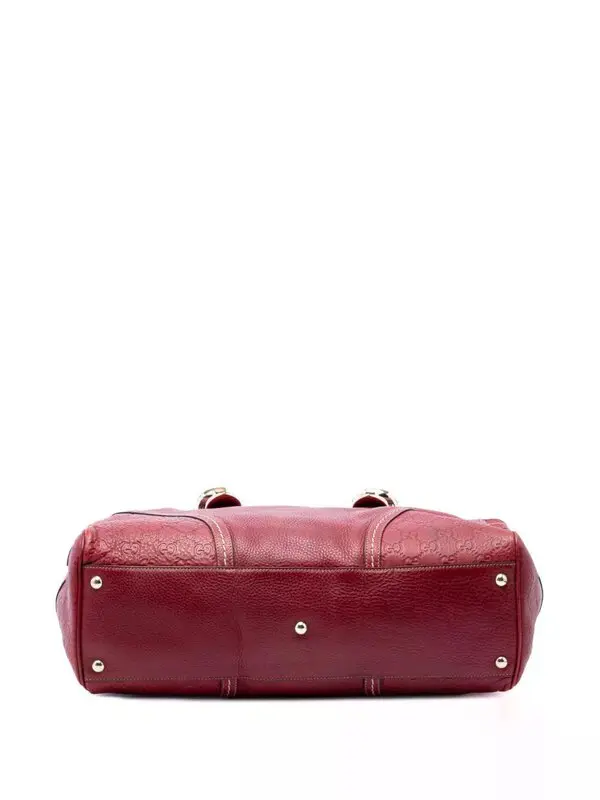 Gucci 2016-2026 Guccissima Trimmed Calfskin Signoria Tote Bag - Red