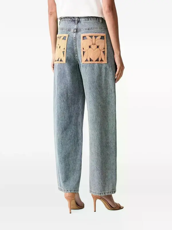 Farm Rio Heart-motif Corduroy-patch Jeans