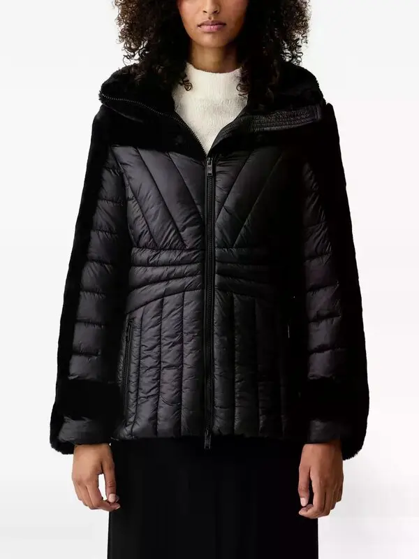 Dkny Faux-fur Trim Quilted Jacket