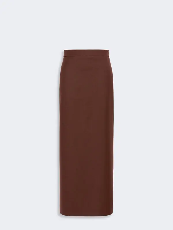 Max Mara Long Denim-effect Wool Skirt