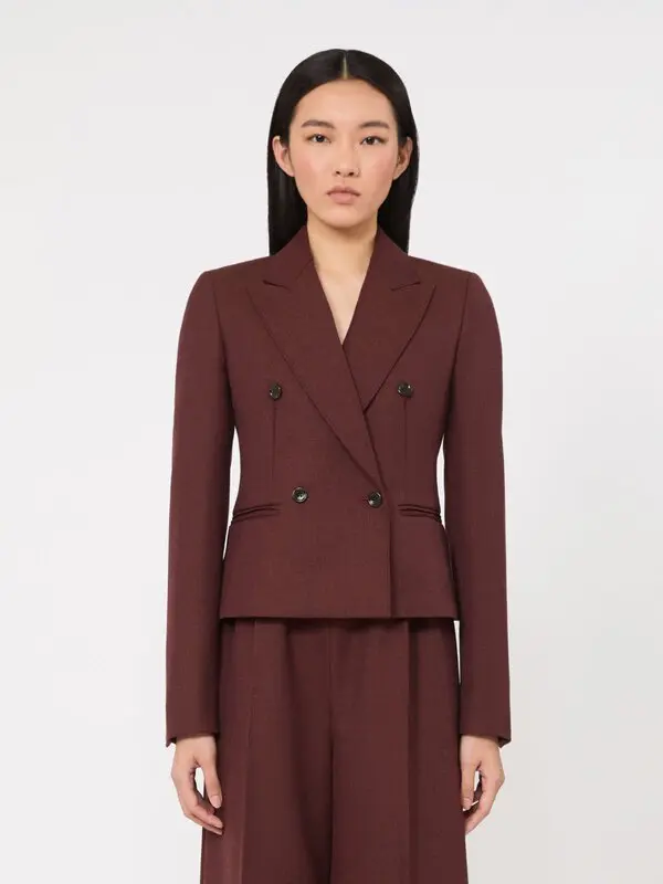 Max Mara Denim-effect Wool Double-breasted Jacket