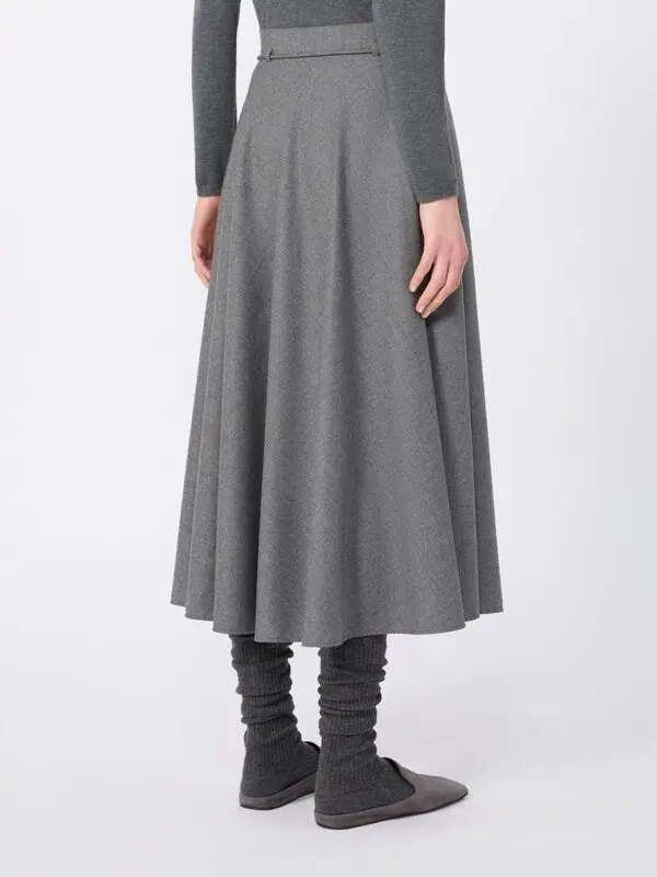 Max Mara Flared Cashmere Foule Skirt