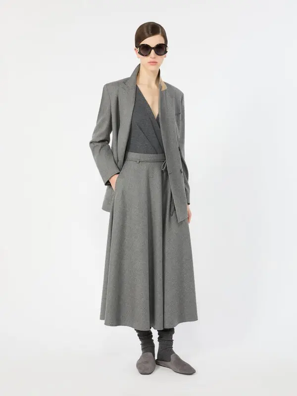 Max Mara Flared Cashmere Foule Skirt