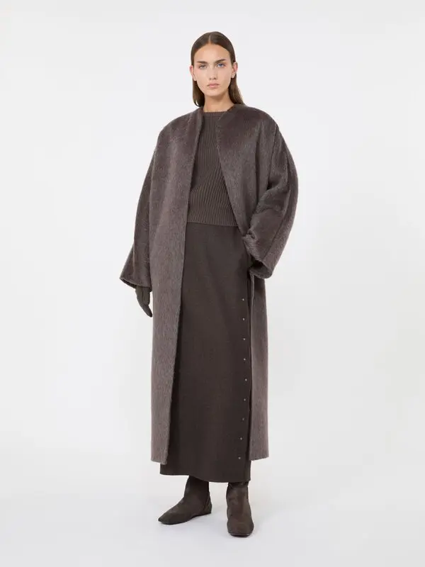 Max Mara Long Felted Wool Skirt
