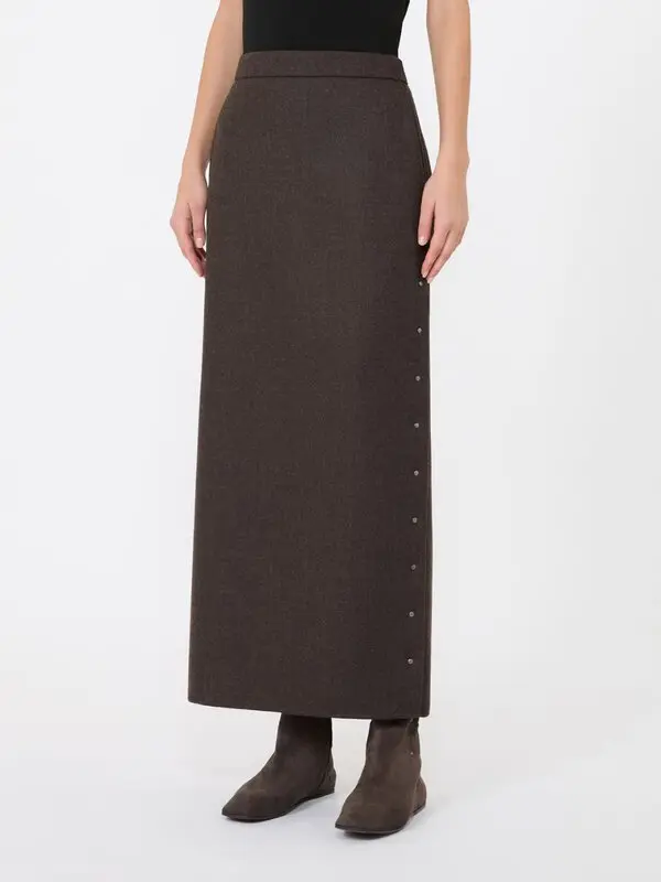 Max Mara Long Felted Wool Skirt