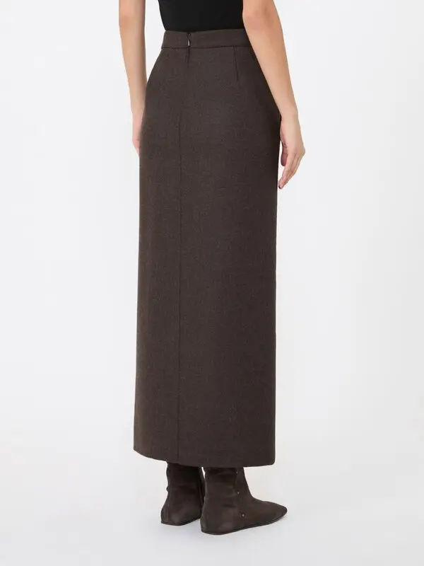 Max Mara Long Felted Wool Skirt