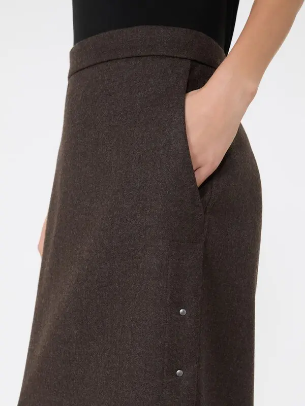 Max Mara Long Felted Wool Skirt