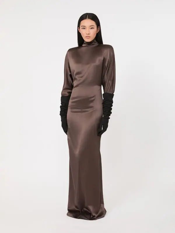 Max Mara Long Silk-satin Dress