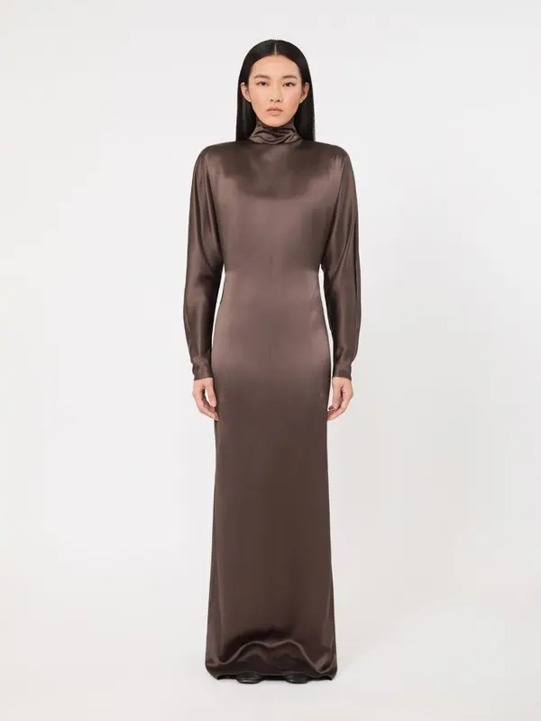 Max Mara Long Silk-satin Dress