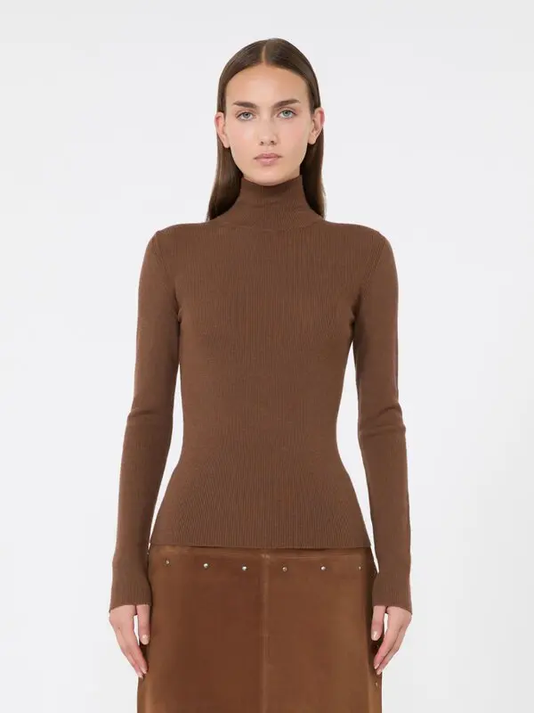 Max Mara Wool Yarn Polo-neck Sweater