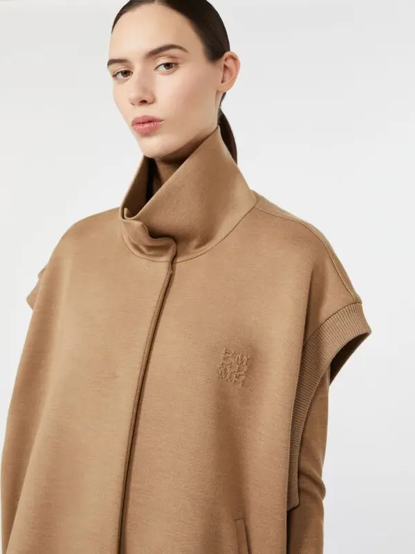 Max Mara Oversized Sleeveless Wool Jersey Jacket