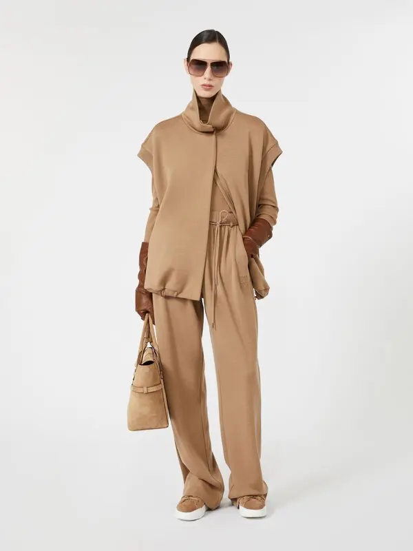 Max Mara Oversized Sleeveless Wool Jersey Jacket