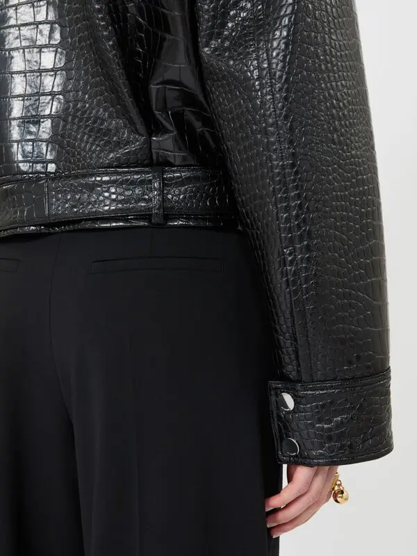 Max Mara Patent Leather Biker Jacket