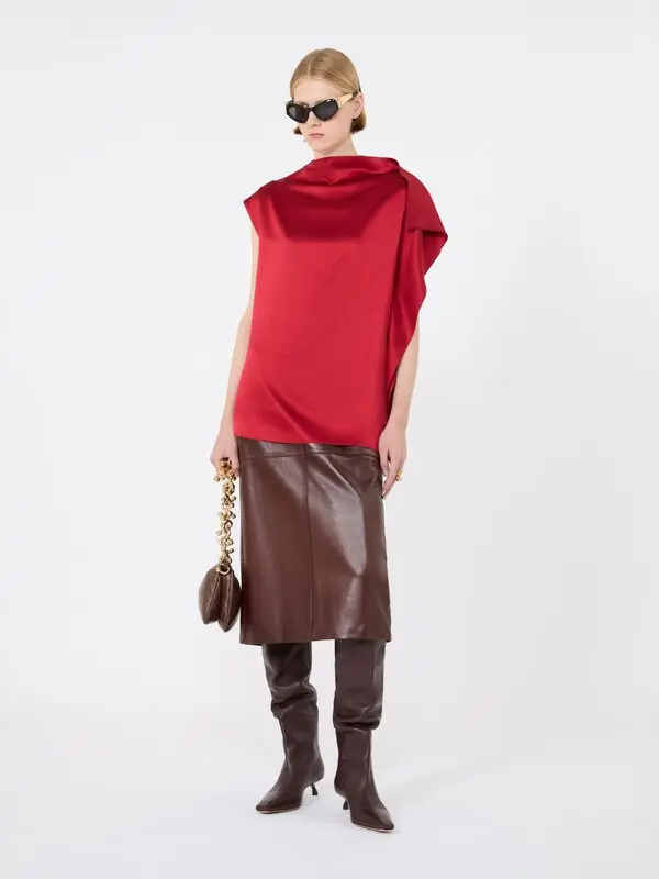 Max Mara Silk Top With Ruffle Detail