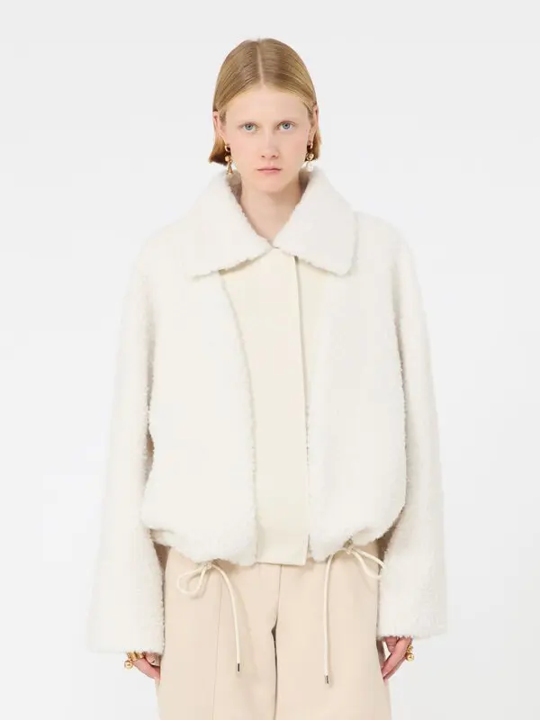 Max Mara Short Furry Jersey Jacket