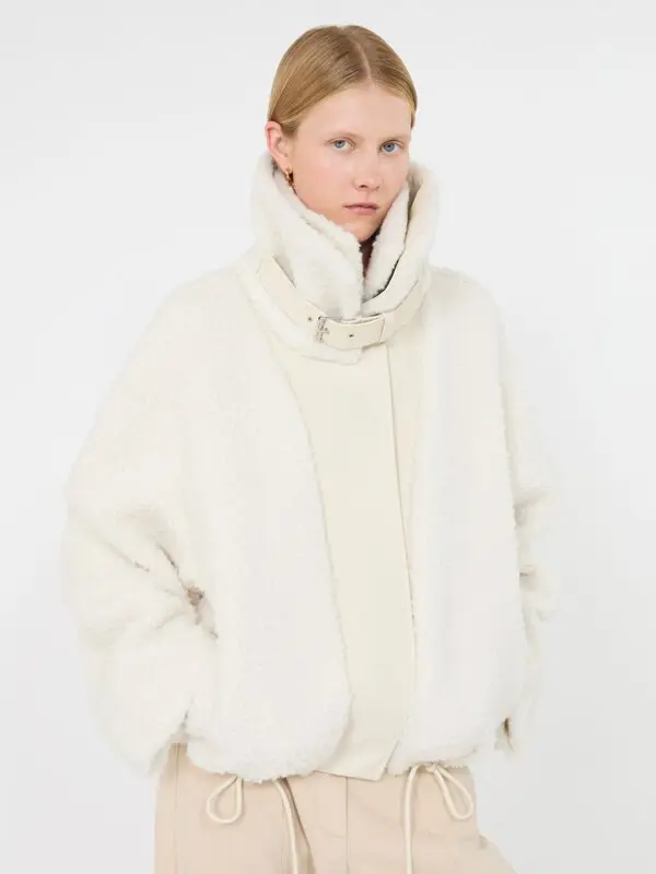 Max Mara Short Furry Jersey Jacket