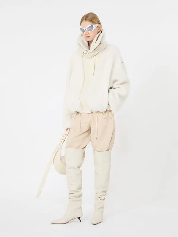 Max Mara Short Furry Jersey Jacket